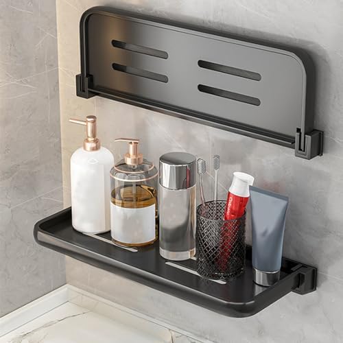 Amazon.com: SAGUD 2pcs Bathroom Shelf Wall Mounted Hidden Foldable ...