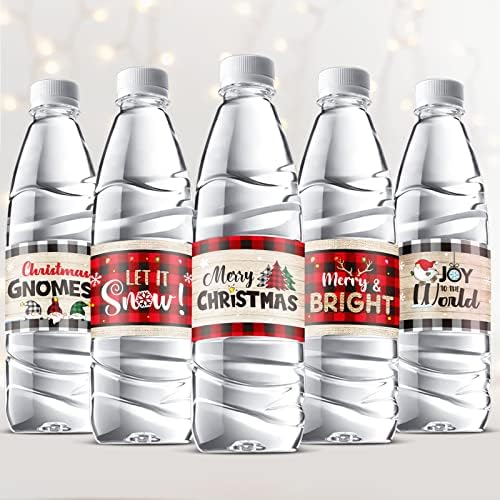 Amazon.com: Zonon 39 Christmas Decorations Water Bottle Labels Merry ...
