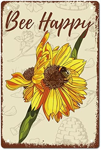 CREATCABIN Metal Tin Sign Bee Humble Bee Kind Retro Vintage Funny Wall ...