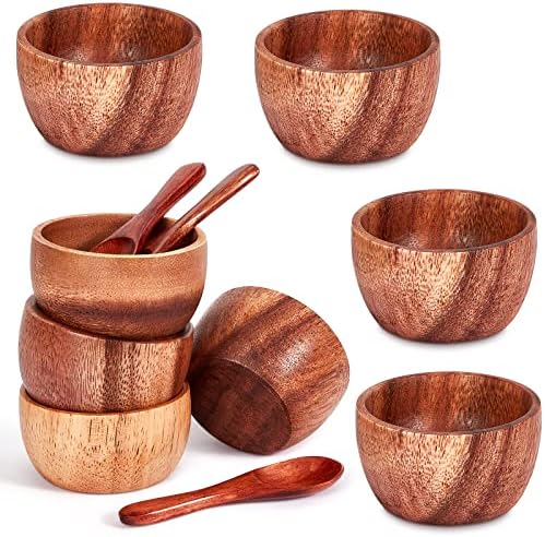 Amazon.com: Didaey 8 Pcs Small Wooden Dipping Bowls Condiments Mini ...