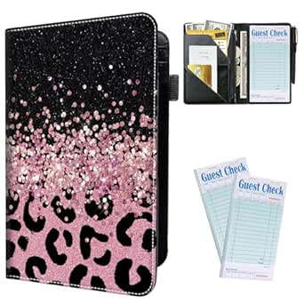 Amazon.com: Waitress Server Book + 2 Pack Guest Checks Books, Pink ...