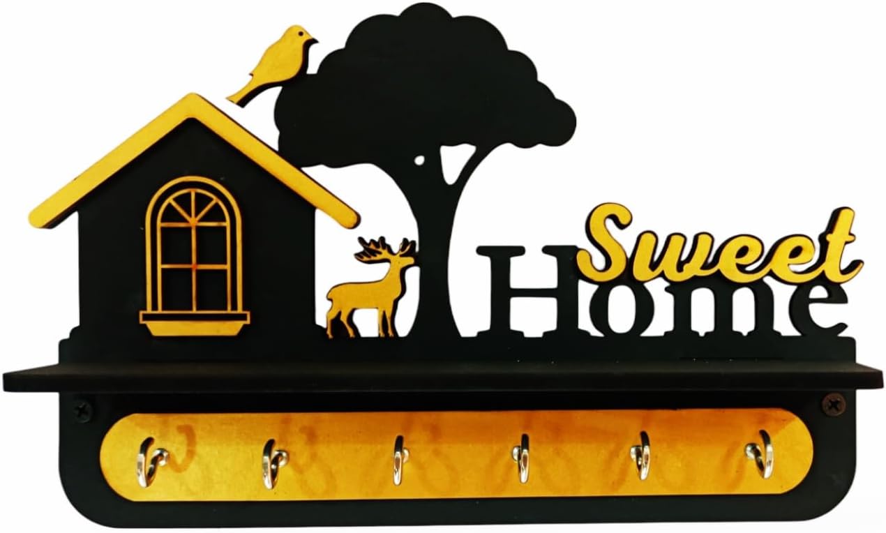 D Unique Home Decor Unique Stylish Wooden Key Holder for Wall Decor ...