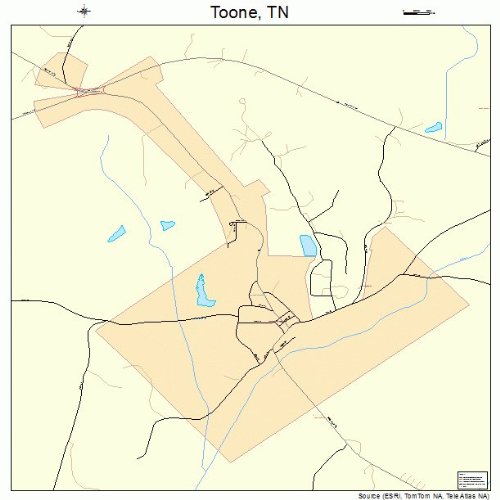 Amazon.com: Large Street & Road Map of Toone, Tennessee TN - Printed ...