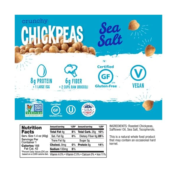 The Good Bean Crunchy Chickpeas - Sea Salt - (10 Pack) 1.4 oz Packet ...