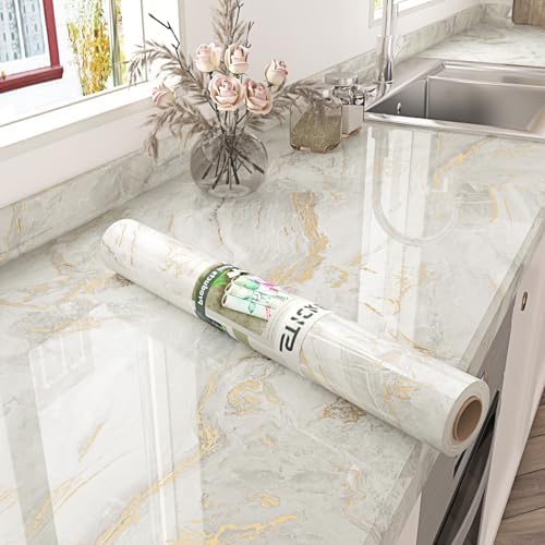 STICKEEP Large Gold Marble Contact Paper for Countertops 24" x 394 ...