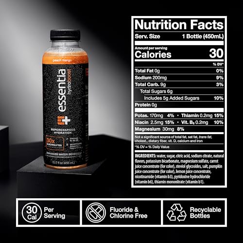 NEW Essentia Hydroboost Enhanced Bottled Water, 15.2 fl. oz. (450 mL ...