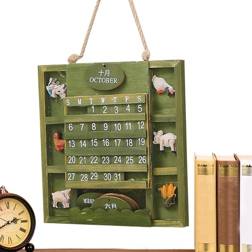 Calendario de Pared del Año 2026 - Recordador de Cumpleaños de Madera ...