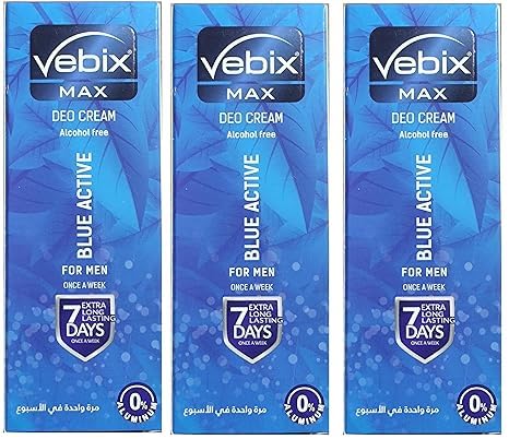 Amazon.com : Vebix deodorant cream max Blue Active for men (3 psc = 2. ...