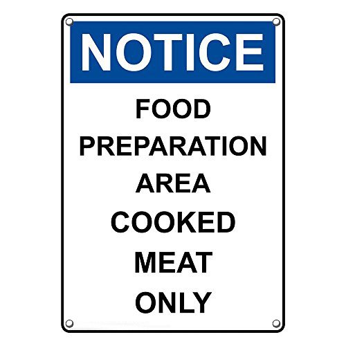 Amazon.com: Weatherproof Plastic Vertical OSHA Notice Food Preparation ...
