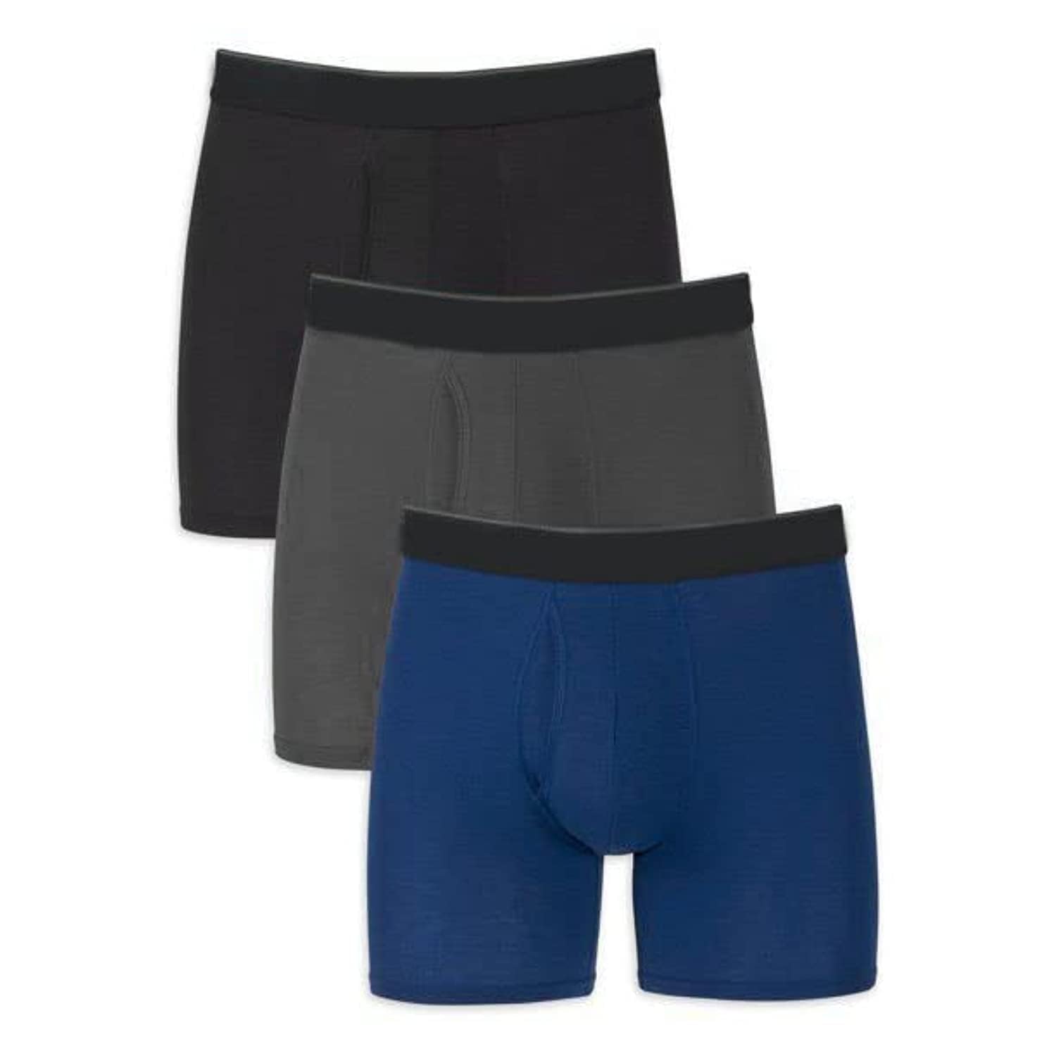 Dice Mens Bundle of Three Long Solid Boxer Briefs (pack of 3): Buy ...