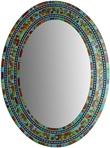 Amazon.com: Zorigs Handcrafted Decorative Wall Mirror, 24in Turquoise ...