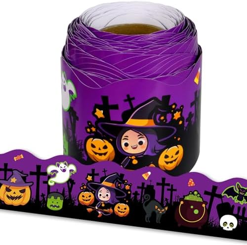 Amazon.com: Halloween Bulletin Board Borders, 65.6Ft Cartoon Pumpkin ...