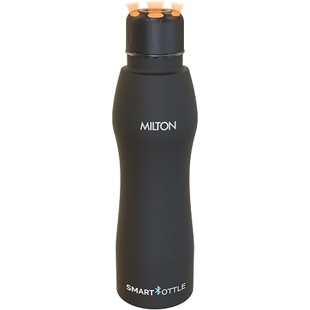 Milton Euroline Smart Stainless Steel Water Bottle, 880 ml, Black ...