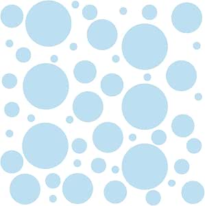 Amazon.com: Set of 100 (Baby Blue) Vinyl Wall Decals - Assorted Polka ...