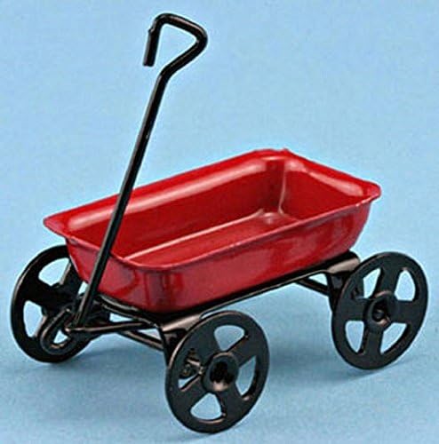Amazon.com: Dollhouse Miniature Small Red Wagon in Painted Metal : Toys ...