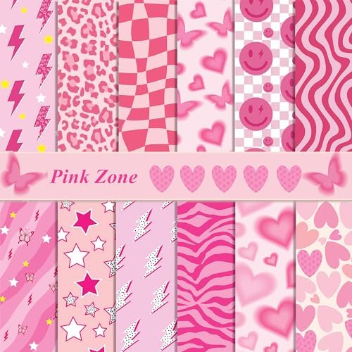 Amazon.com : Pink Scrapbook Paper Pack, Double-Sided 24 Sheets/12 ...