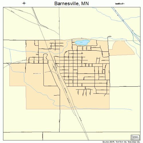 Large Street & Road Map of Barnesville, Minnesota MN - Printed poster ...