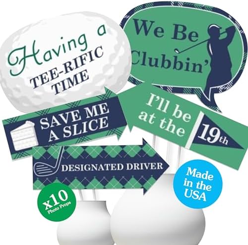 Amazon.com: Golf Themed Photo Booth Props - Golf Party Decorations ...
