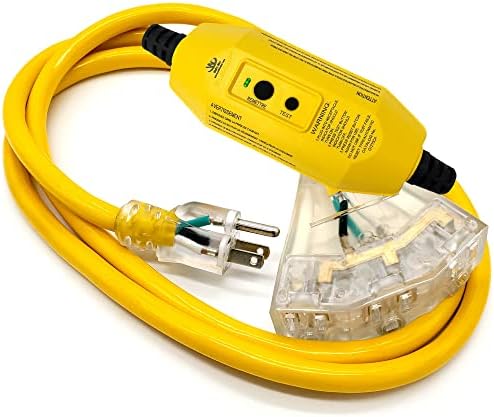 Amazon.com: 6 ft - GFCI 12 Gauge Heavy Duty Extension Cord - 3 Outlet ...