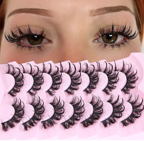 Amazon.com: Lashes Wispy False Eyelashes Natural Fairy Fake Eyelashes ...