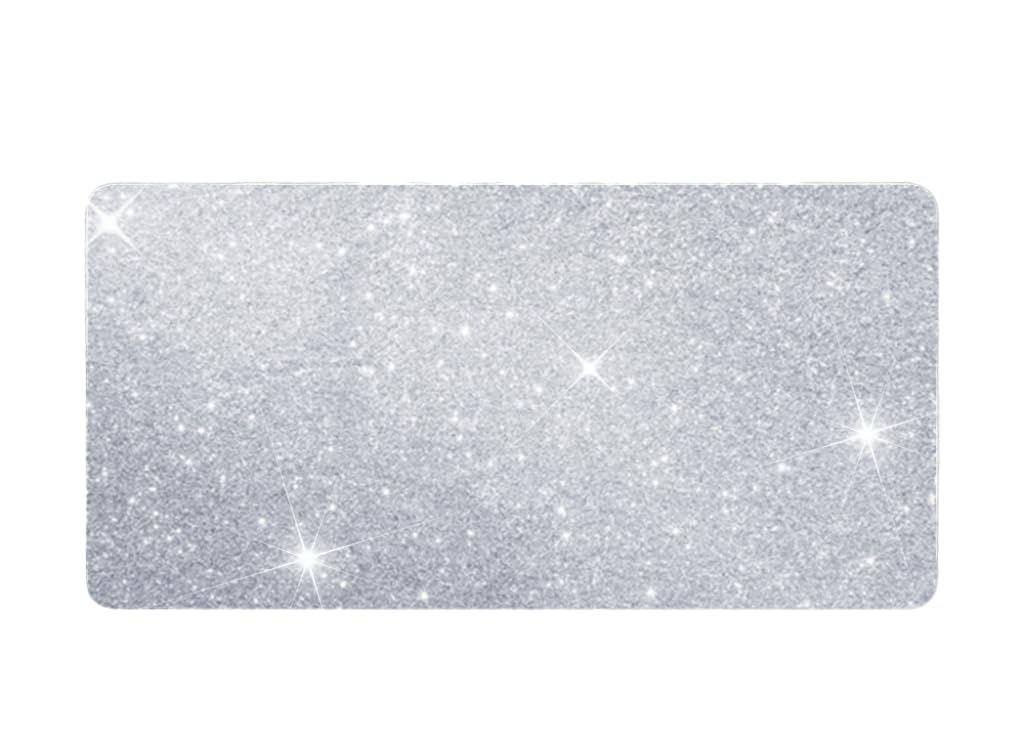 Amazon.com: Silver Glitter Mouse Pad for Women - Diamond Bling Desk Accessory, Non-Slip Rubber ...