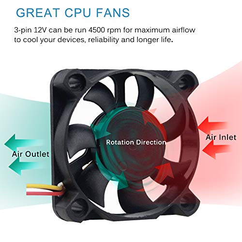 Snapklik.com : 12V 3PIN 50mm Fan, 50mm X 50mm X 10mm 2inch DC Brushless ...