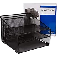 Amazon.com: Office Desk Organizer Metal Mesh with 3 Paper Trays and 2 ...