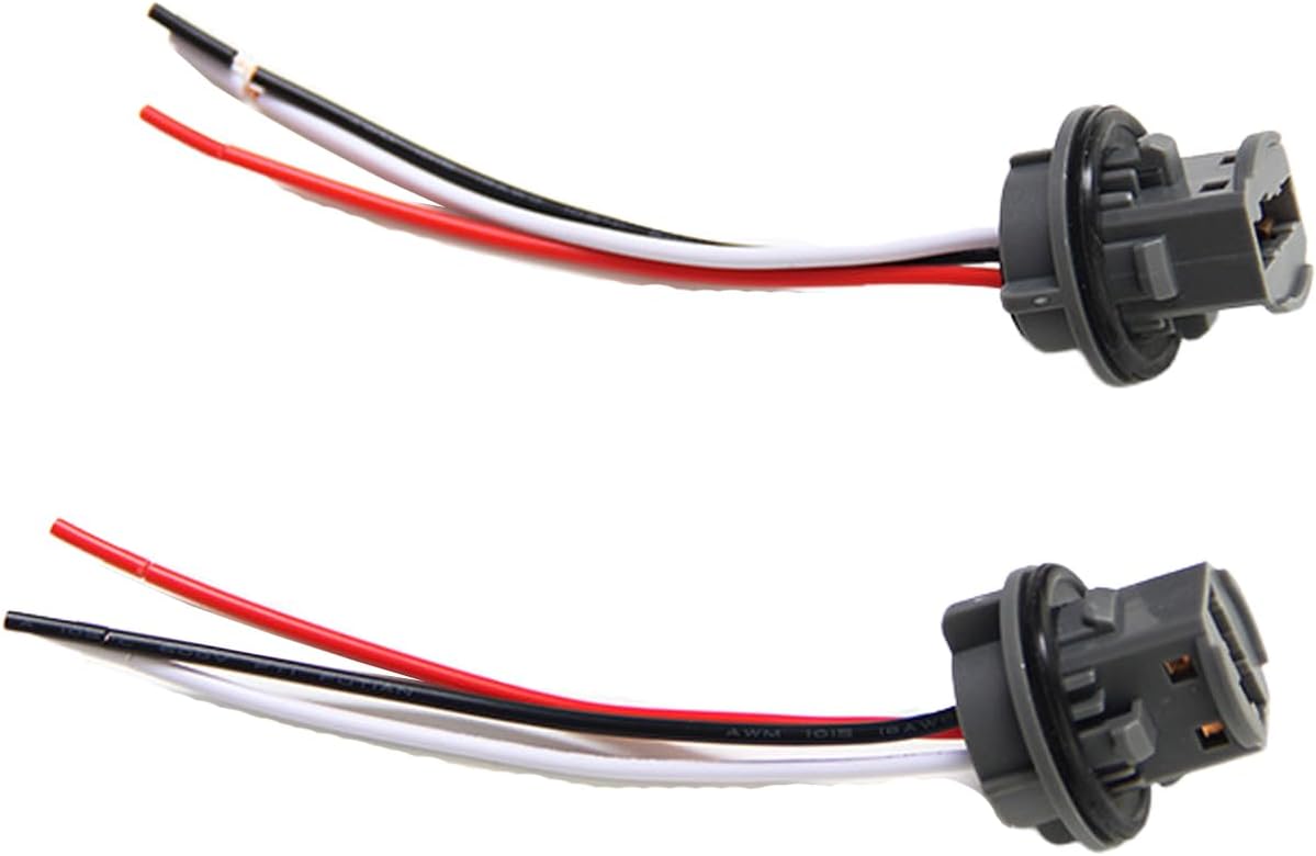 Amazon.com: 2 Pack Gray 7443 T20 Bulb Sockets Female Adapter Wire ...