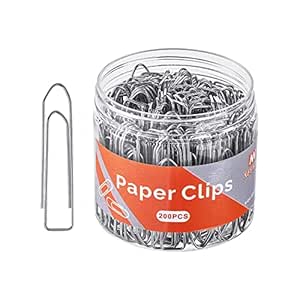 NEEWAY Large Paper Clips, 200 Count Jumbo Paperclips, 2 Inch Paper Clip ...