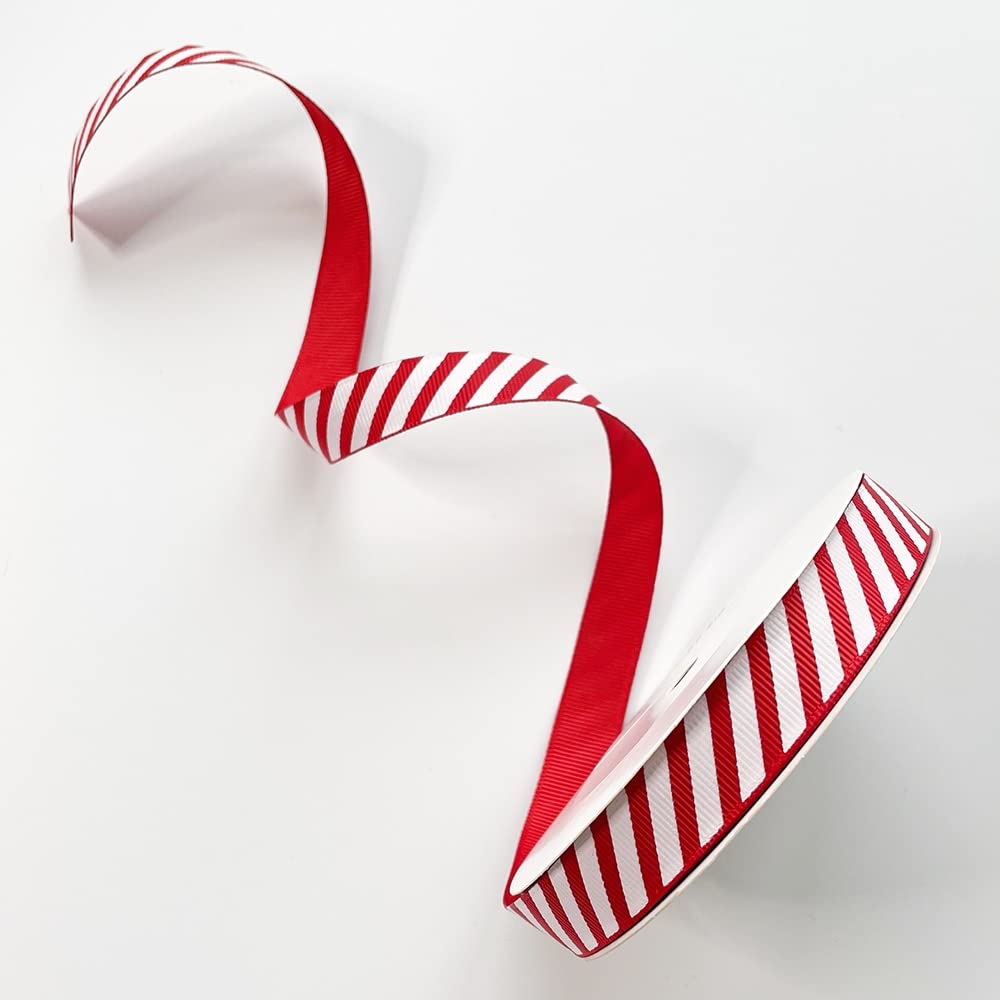 Plush Addict Candy Stripe Christmas Ribbon for Floral, Gift Wrapping ...