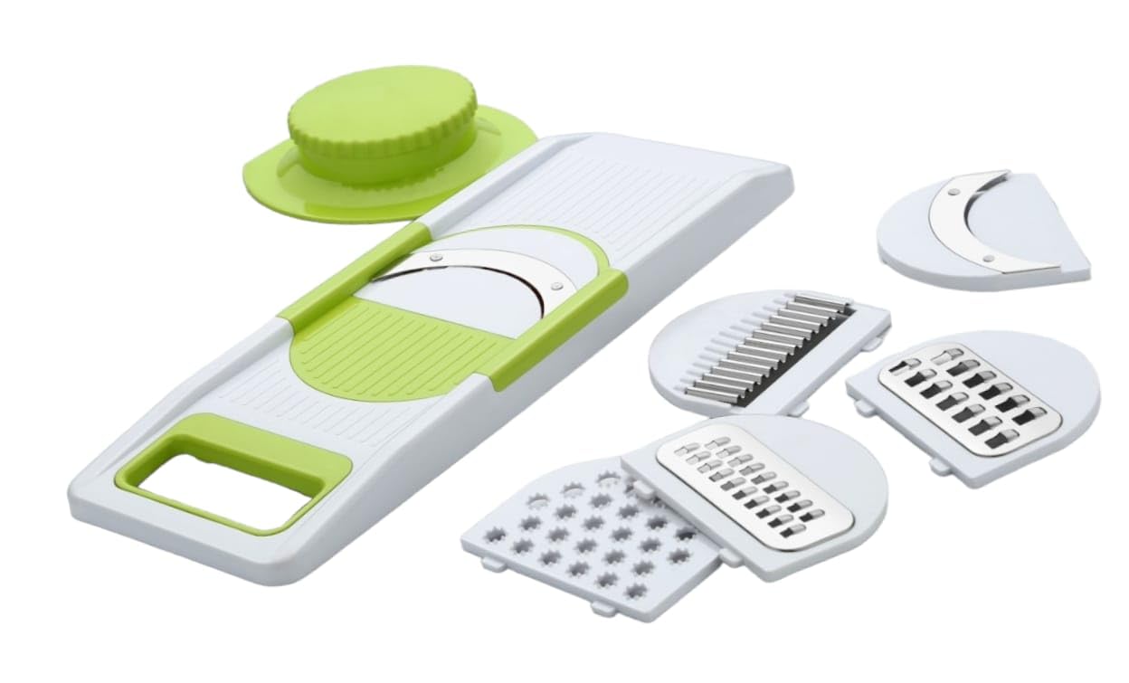 OM Slicer 6 in 1 Vegetable and Fruit Slicer Maker Different Attachments ...