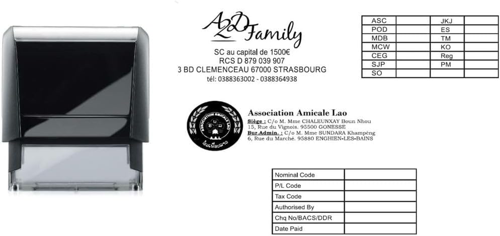 maxum Personalised Custom Made Self Inking Rubber Stamp (up to 8 Lines ...