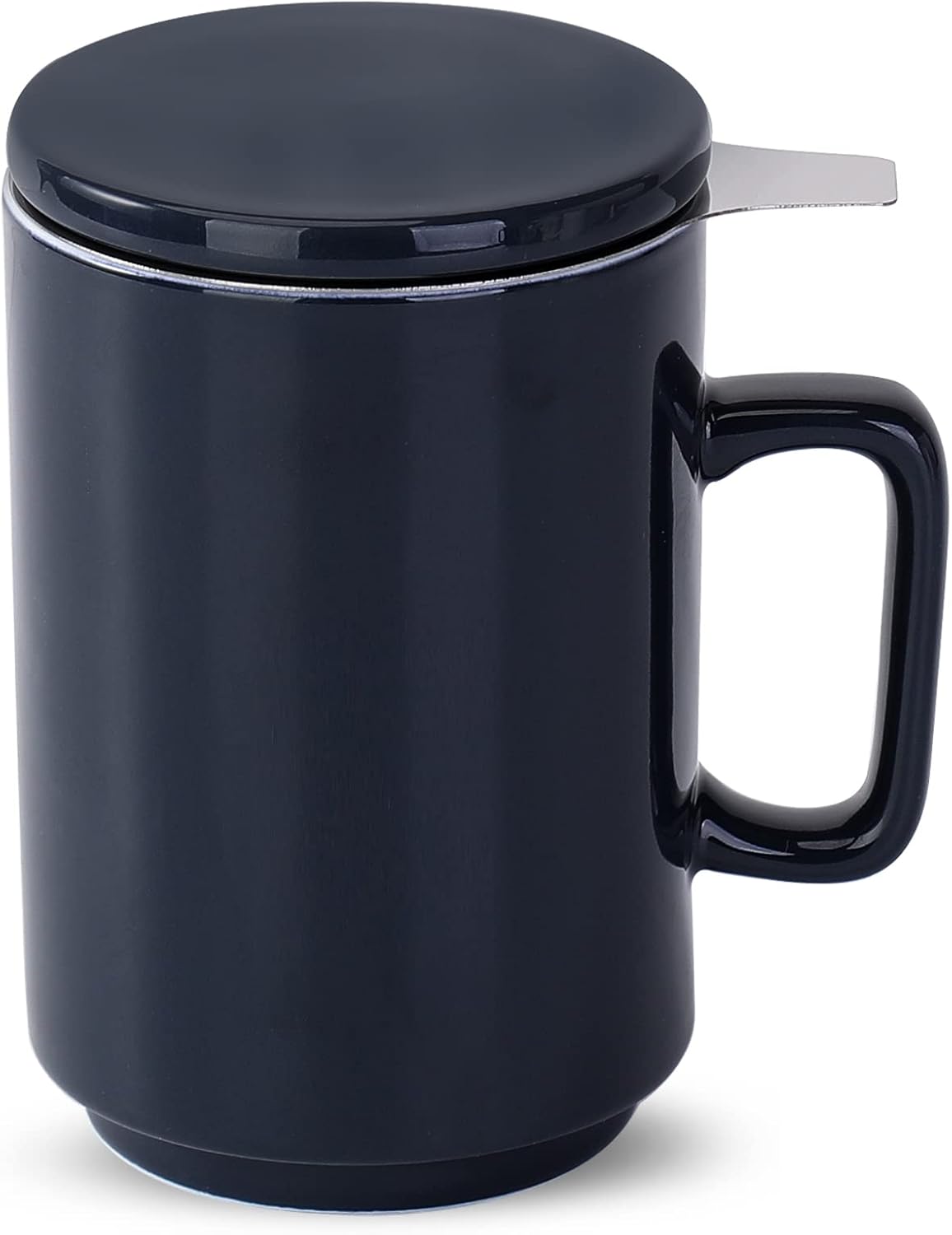 Amazon.com: Ceramics Porcelain Tea Mug with Infuser and Lid, 16 OZ ...