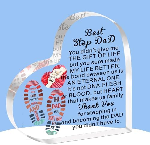 SDOFY Step Dad Gifts Acrylic Plaque Gifts for Step Dad Fathers Day ...
