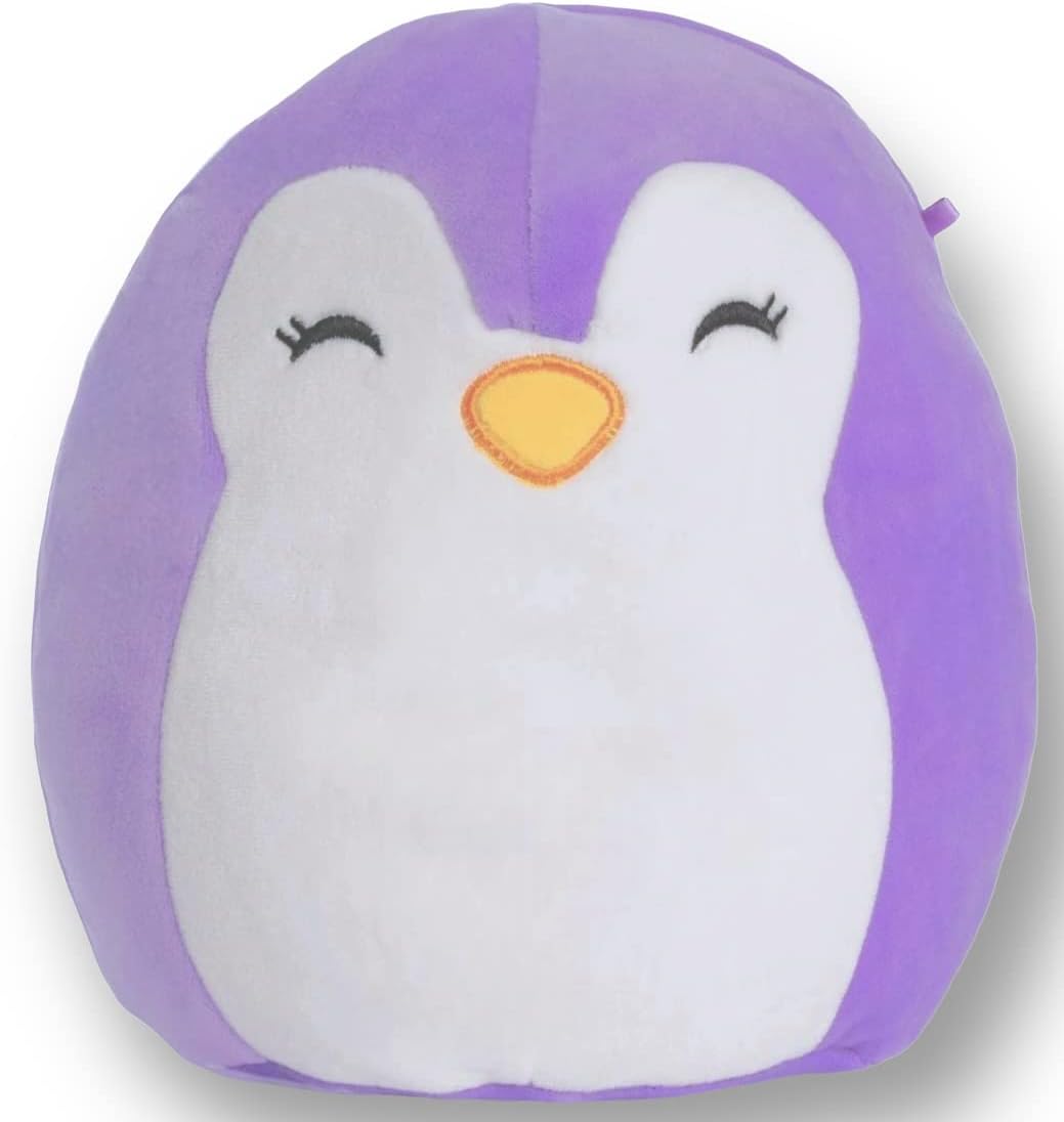 Squishmallows 7 Inch Elle Purple Penguin Plush with White Face and ...