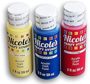 Amazon.com: Craft Supply Acrylic Paint Primary Colors Red 72713 Blue ...