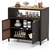 Amazon.com: Tangkula Rattan Outdoor Storage Cabinet, Patiojoy Outdoor ...