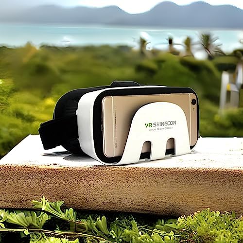 VR SHINECON VR Headset Compatible with iPhone & Android Phone Virtual Reality Goggles VR Glasses ...