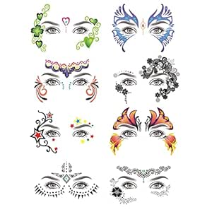 Amazon.com : Halloween Temporary Stickers Waterproof Makeup Tattoos on ...