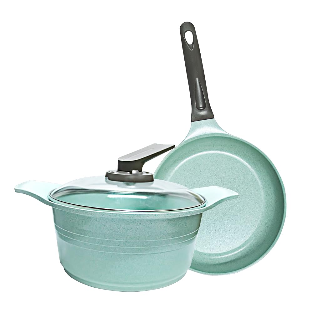SET DE 1 SARTEN Y 1 CACEROLA CON RECUBRIMIENTO DE JADE, 24CMS con Jade ...