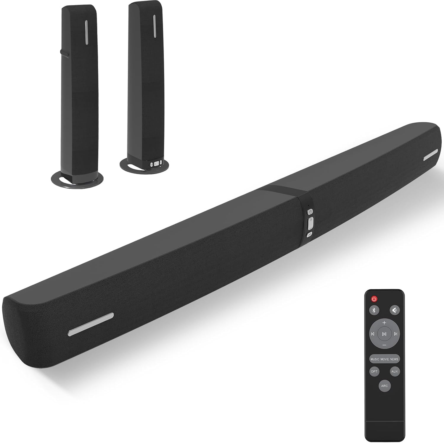 Sound Bar, 100W Sound Bar for TV, Bluetooth 5.0 Soundbar with Wired ...