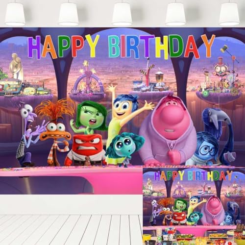 Amazon.com : Inside 2 Cartoon Movie Party Decorations Backdrop Nine ...