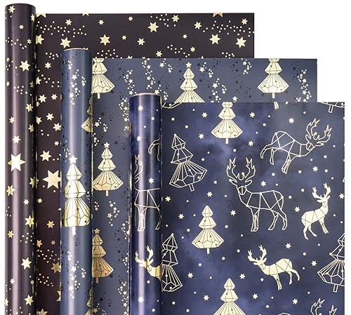 Snapklik.com : WRAPAHOLIC Christmas Wrapping Paper Roll - Mini Roll - 3 ...