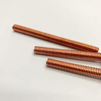 M4 M5 M6 M8 M10 M12 99.9% Pure Copper Threaded Rods Metric Thread Stud ...