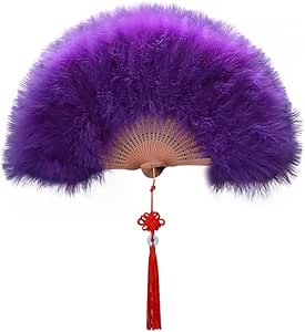 Amazon.com: 1PCS Marabou Feather Hand Fan,1920s Vintage Style Flapper ...