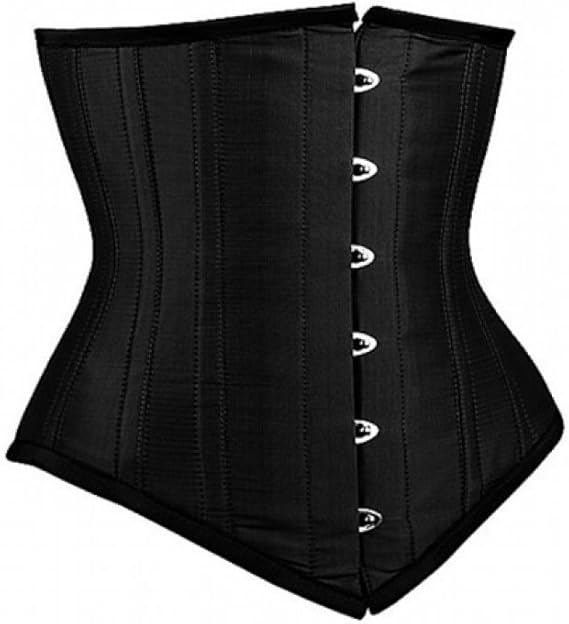 Burlesque Costume Black Satin Goth Basque Long Underbust Corset Waist ...