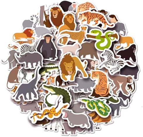 Amazon.com: 50pcs Realistic Animal Stickers, African Wildlife Stickers ...