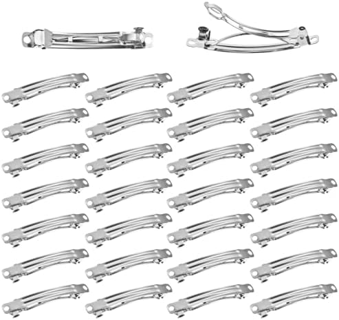 Amazon.com : 30 PCS 2.4 Inch Blank French Barrette Hair Clips, Silver ...