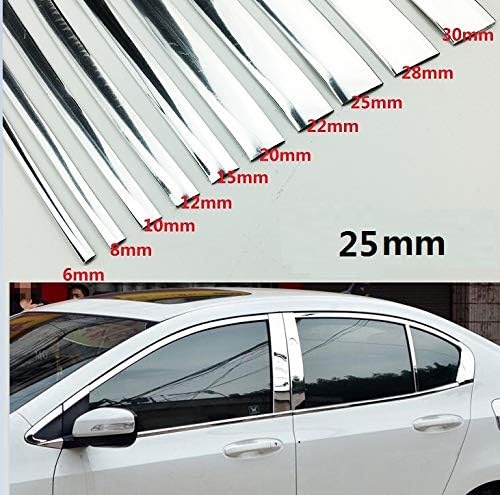 SILVER CHROME CAR STYLING MOULDING STRIP TRIM SELF-ADHESIVE 25mm (2.5cm ...