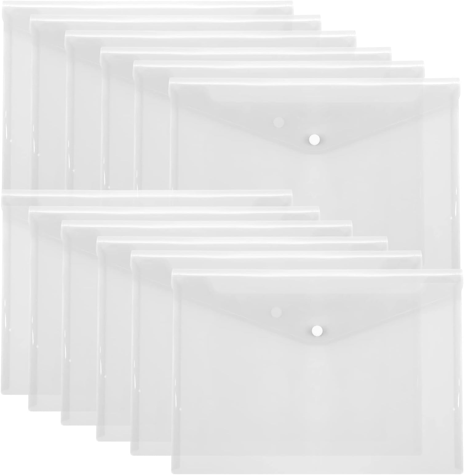 Amazon.com : EOOUT 50pcs Plastic Envelopes with Button Snap Closure ...
